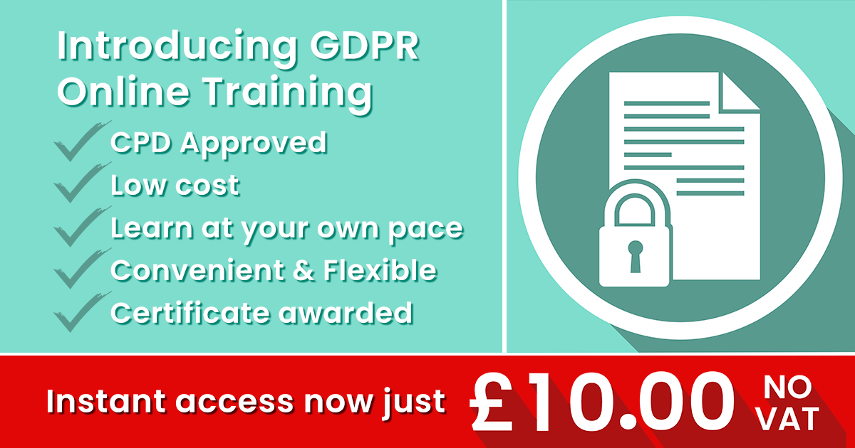 Introducing GDPR Online Training just £10.00