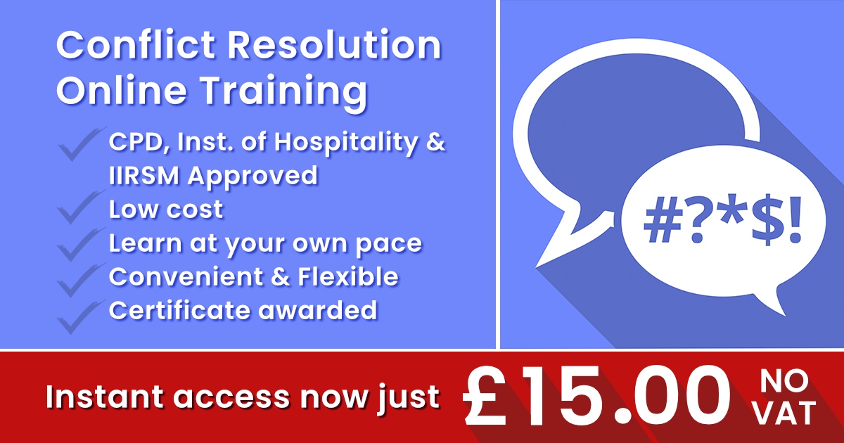 Conflict Resolution in the Workplace Online Training just £15.00