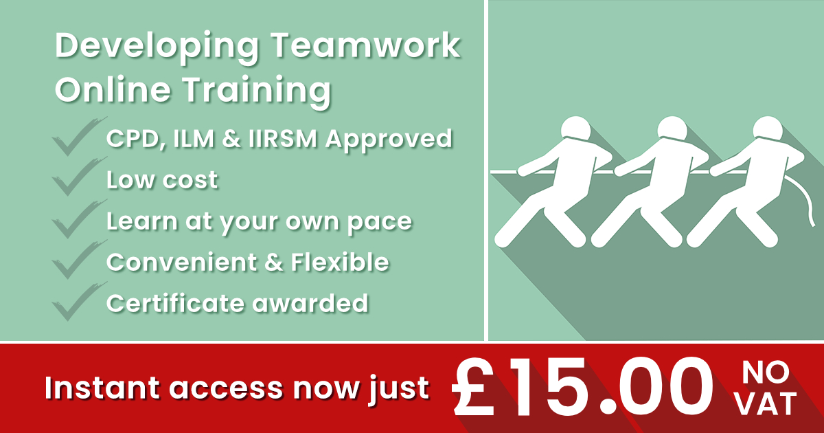 Developing Teamwork Online Training just £15.00