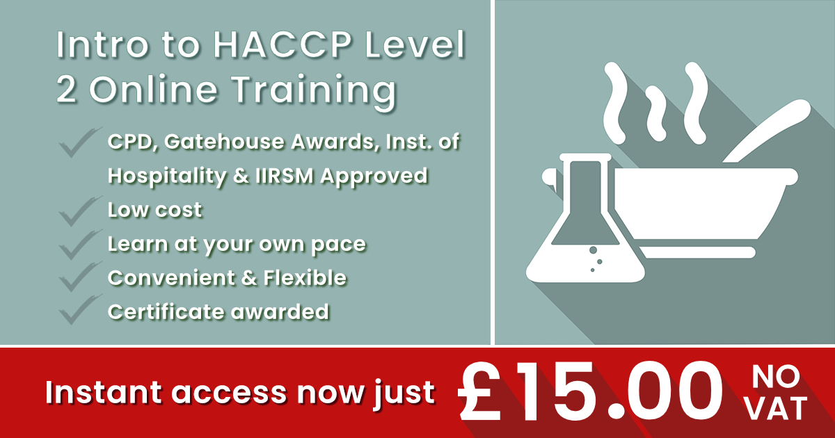 Introduction to HACCP Level 2 Online Training just £15.00