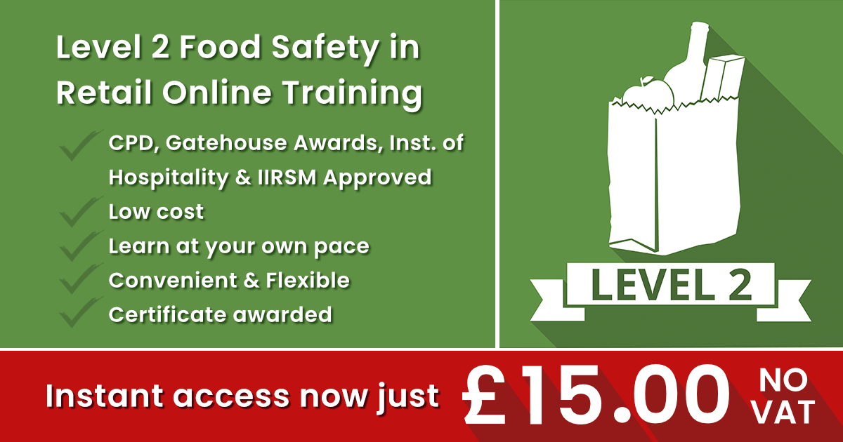Level 2 Food Safety in Retail Online Training £15.00
